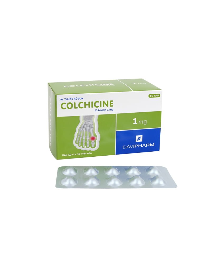 Thuốc COLCHICINE (Colchicin 1mg) Davipharm điều trị bệnh gút cấp ...